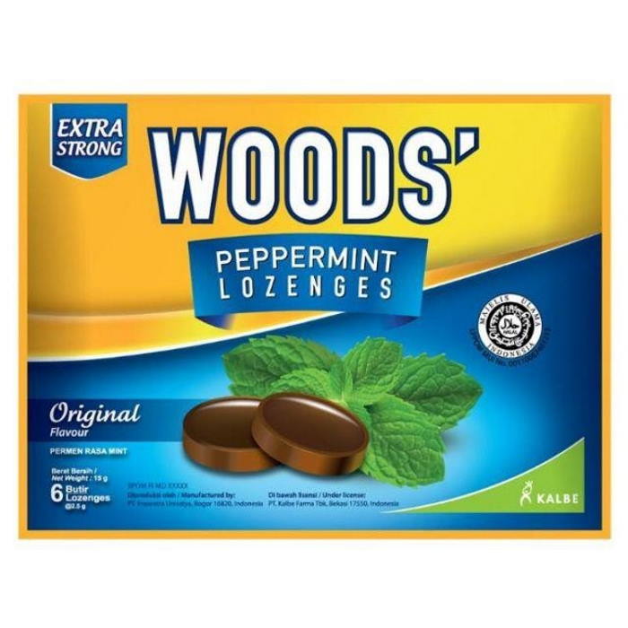 Woods' Permen Rasa Mint (Peppermint Lozenges) - 15 g - Warindo